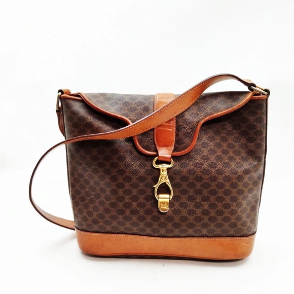 Celine | Bags | Celine Brown And Tan Patterned Shoulder Bag | Poshmark